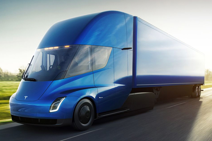 Tesla Semi on Electric Skateboard - Adrian Chernoff